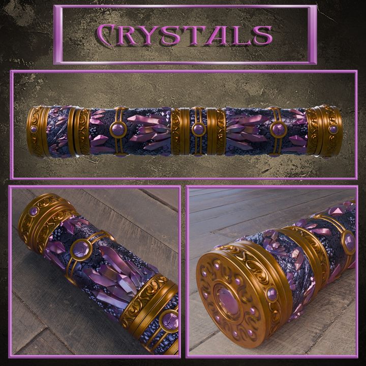 3D Printable Epic Playmat tubes: Crystal Theme by Mojibake Collectibles