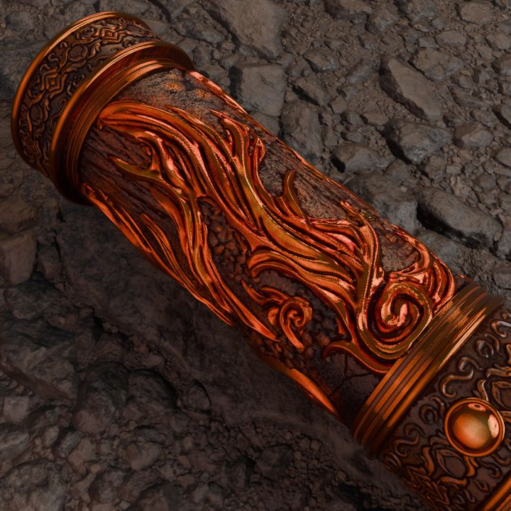 3D Printable Epic Playmat tubes: Fire Theme by Mojibake Collectibles