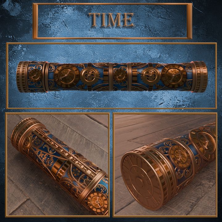 3D Printable Epic Playmat tubes: Time Theme by Mojibake Collectibles