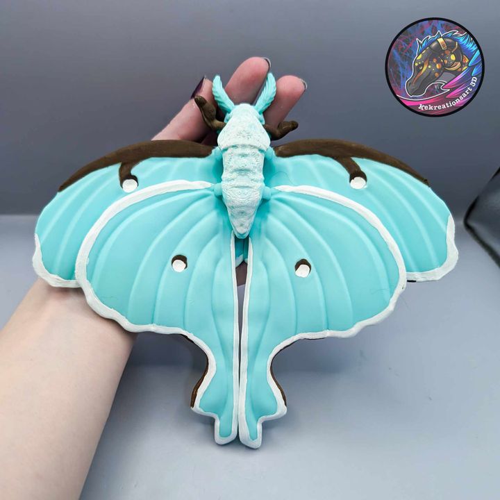 3D Printable Flexi Luna Moth by Kirsten M