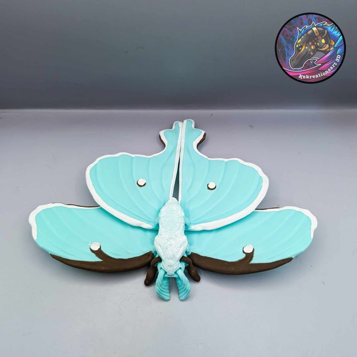 3D Printable Flexi Luna Moth by Kirsten M