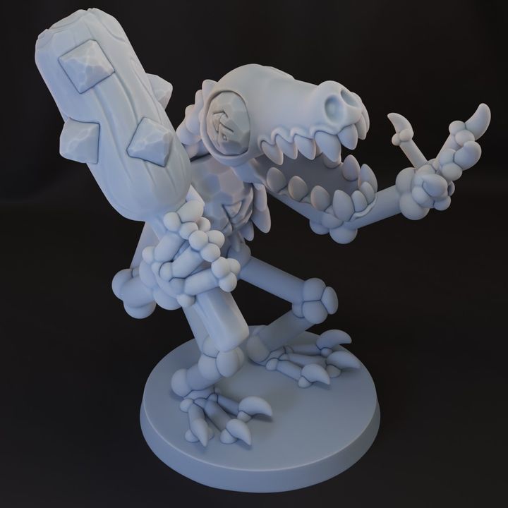 3D Printable Undead Kobold with wooden club by The Cackling Kobold Company