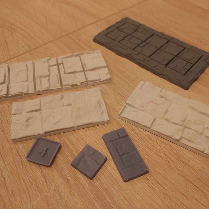 3D Printable Stone Tiles Square Bases by HexBrick
