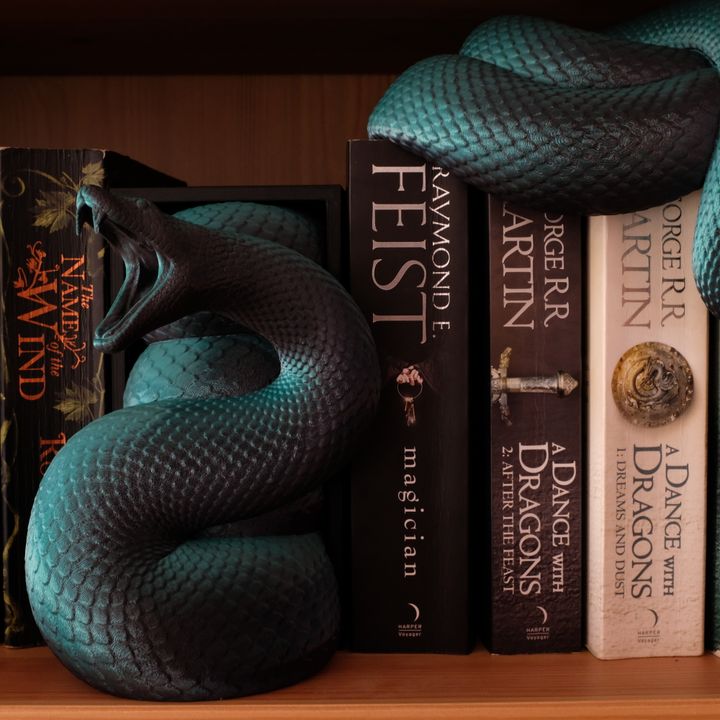 3D Printable Snake Head & Tail Book Nook by Arcane Layers