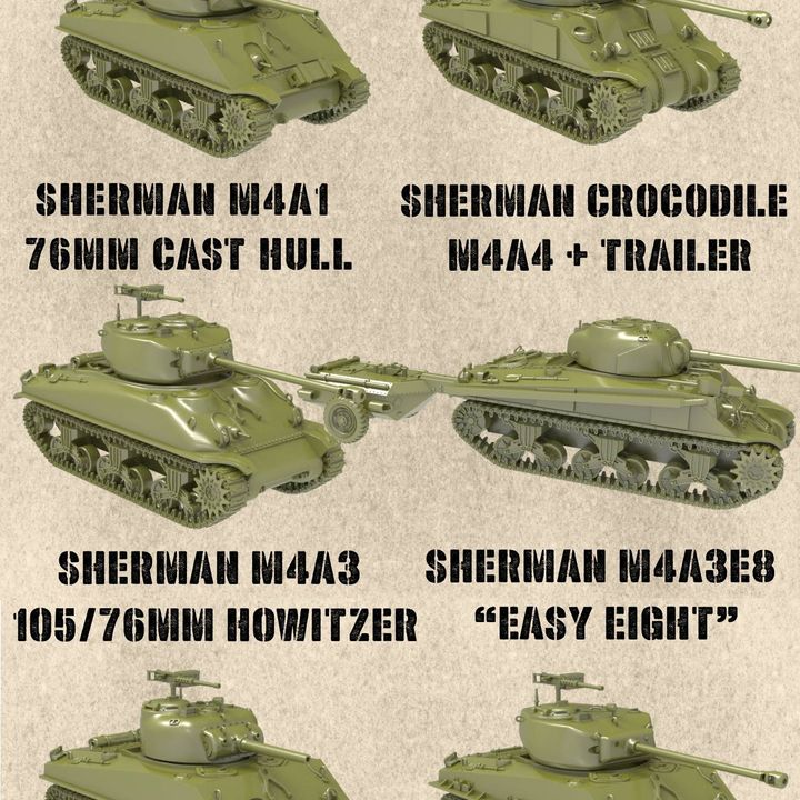 3D Printable STL PACK - 18 US Tanks + Stowage of WW2 (scale 1:56 ...