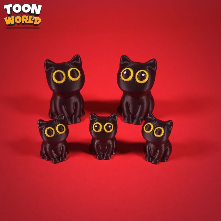 3D Printable Mini Magnetic Cat by ToonWorld3D
