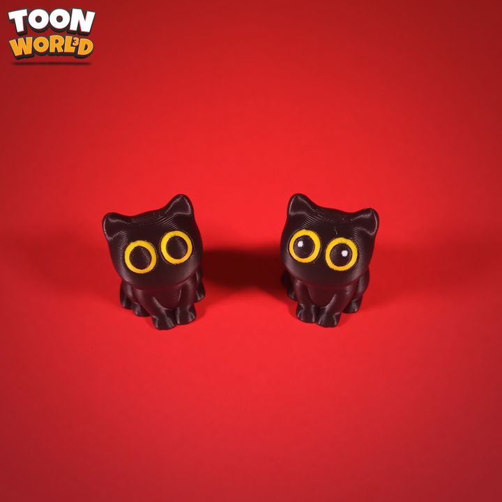 3D Printable Mini Magnetic Cat by ToonWorld3D