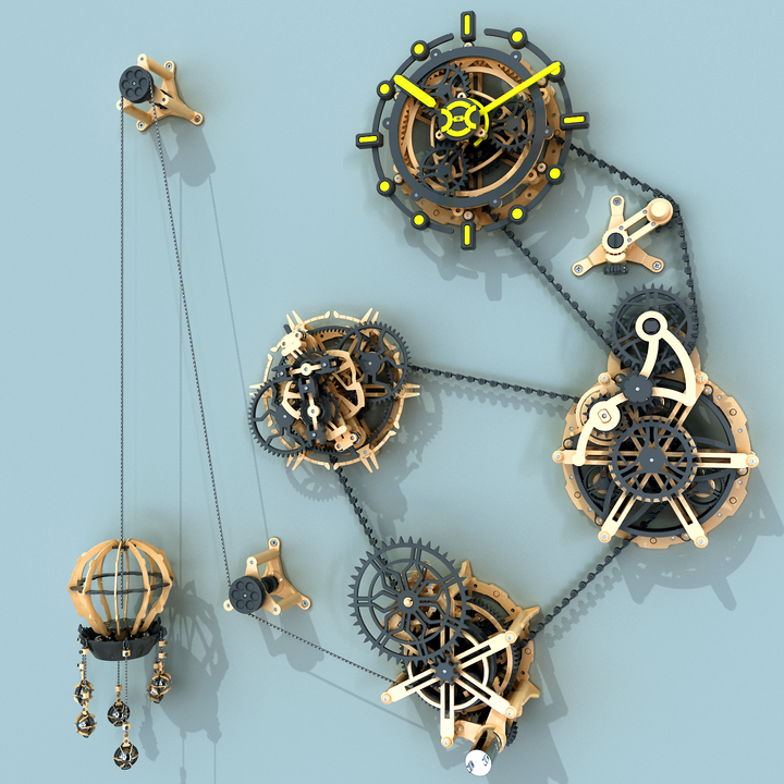 3D Printable Wall-of-Wonder Mechanical Tourbillon Clock by Wall-of ...