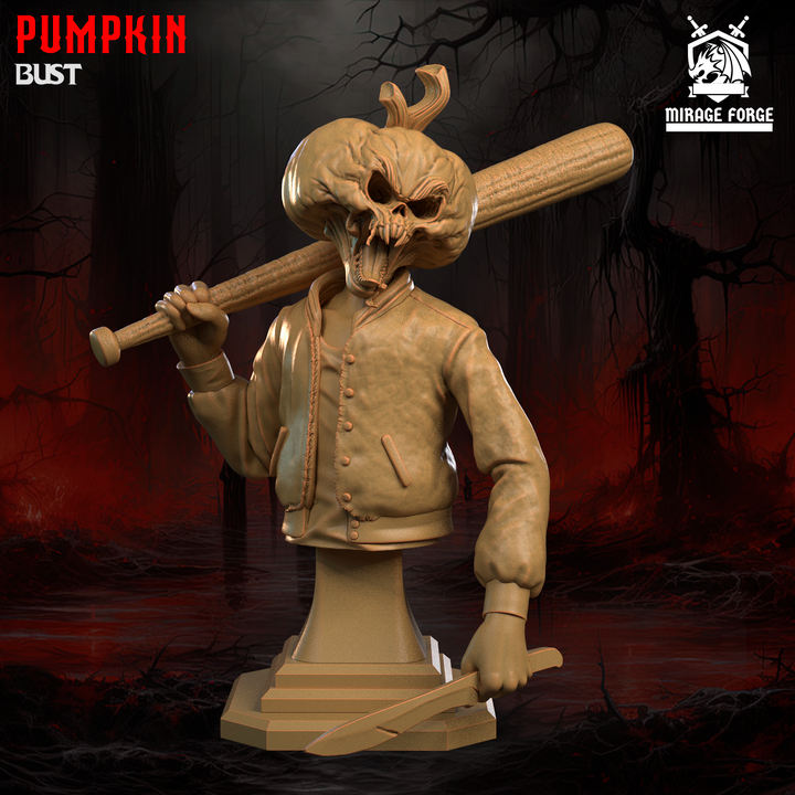 3D Printable Pumpkin Guy (Bust) by Mirage Forge Miniatures