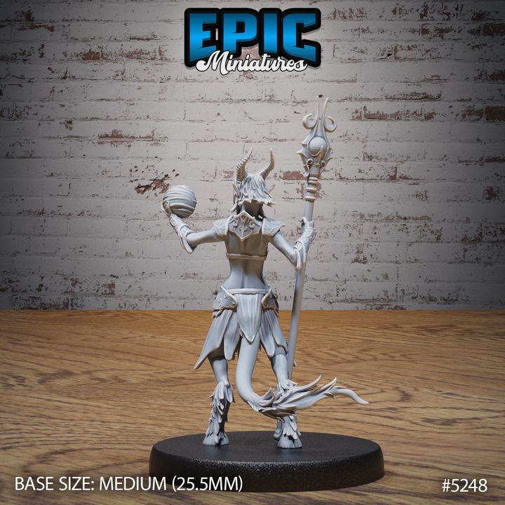 3D Printable Satyr Tiefling Female Warlock / Pan Warrior / Forest Fey ...