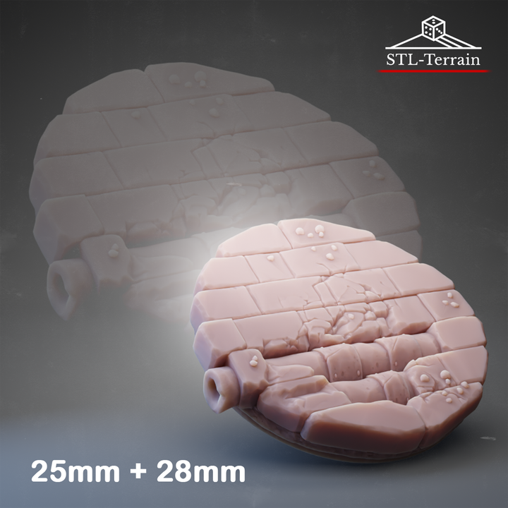 3D Printable Sewers Base Toppers 01 by STL Terrain