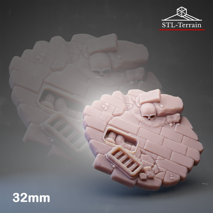 3D Printable Sewers Base Toppers 01 by STL Terrain