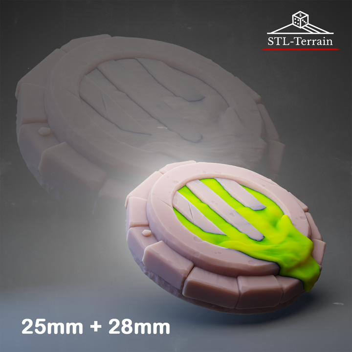 3D Printable Sewers Base Toppers 02 by STL Terrain