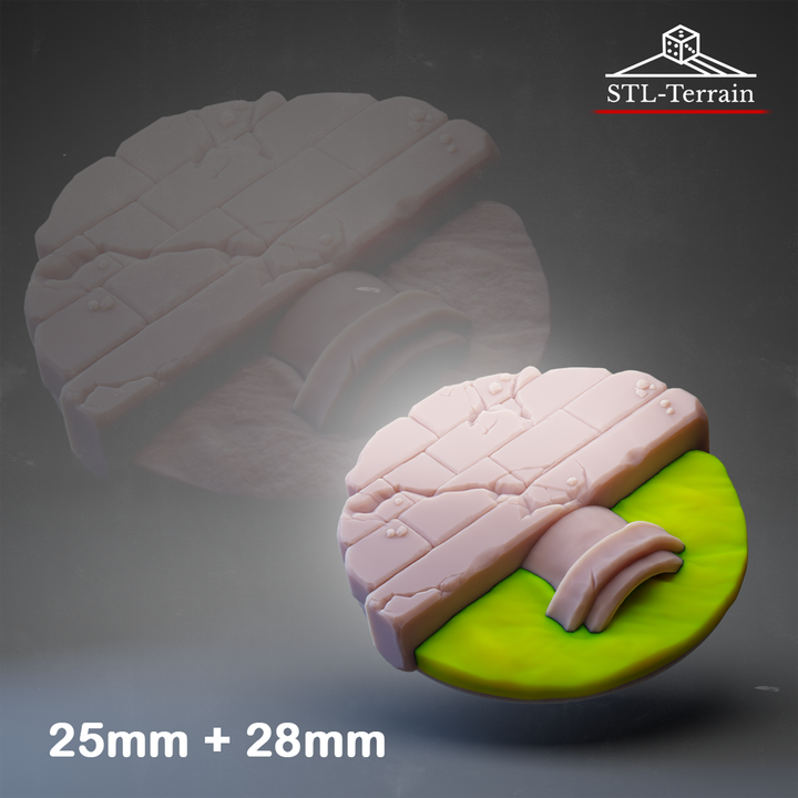 3D Printable Sewers Base Toppers 02 by STL Terrain