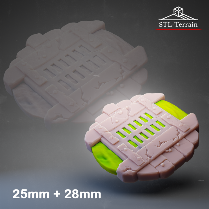 3D Printable Sewers Base Toppers 02 by STL Terrain