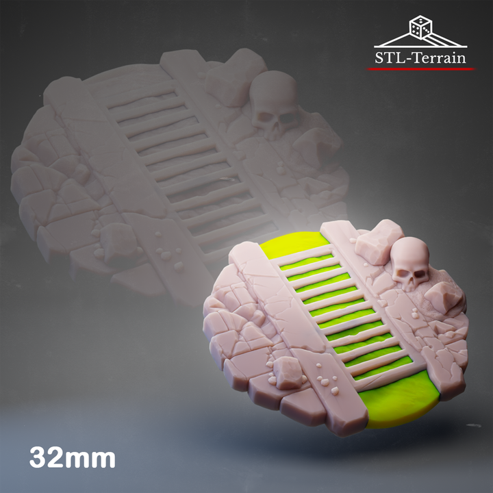 3D Printable Sewers Base Toppers 02 by STL Terrain