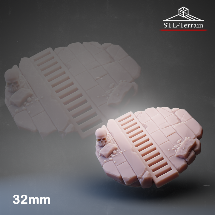 3D Printable Sewers Base Toppers 02 by STL Terrain