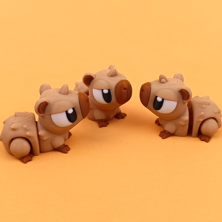 3D Printable Flexi Capybara Print-in-place by 3DGOB