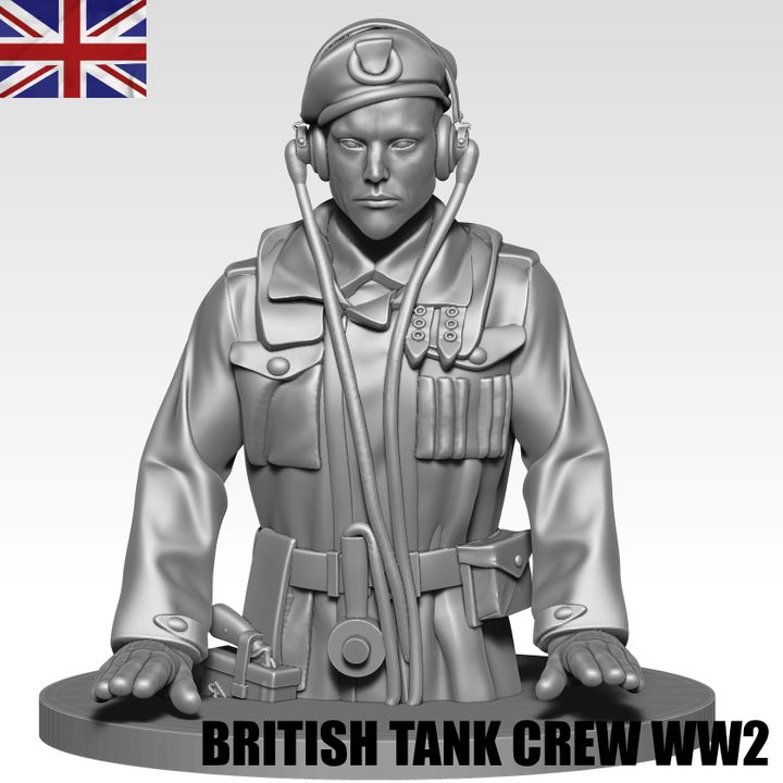 3D Printable BritishTank crew ww2 by Artofwar