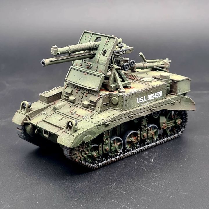 3D Printable Stuart M3 SPG (18pdr) (US, WW2) by Wargame3d
