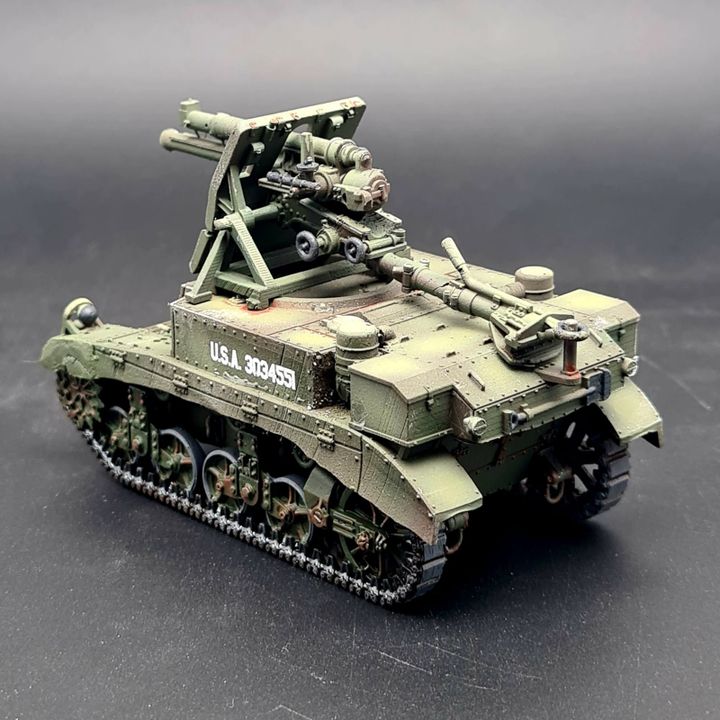 3D Printable Stuart M3 SPG (18pdr) (US, WW2) by Wargame3d
