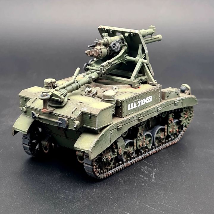 3D Printable Stuart M3 SPG (18pdr) (US, WW2) by Wargame3d