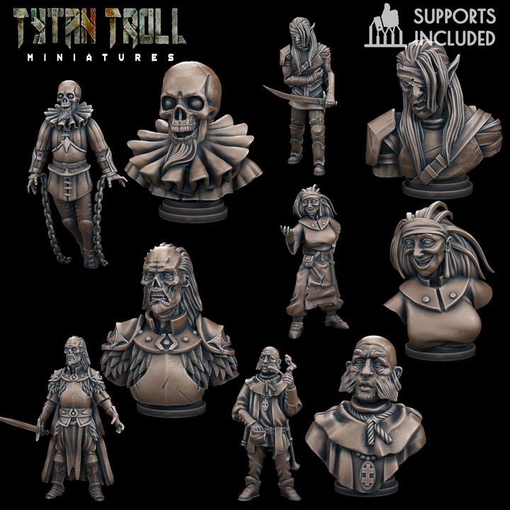 3D Printable Curse Of Strahd - Mini Bust Pack 15 [Pre-Supported] by ...