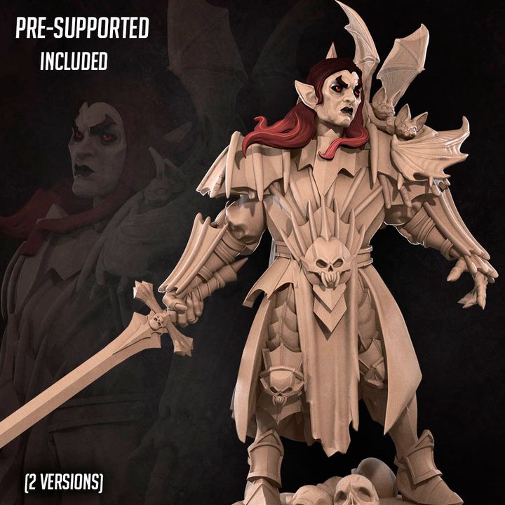 3D Printable Vampire Necromancer (2 Versions) by Bite the Bullet