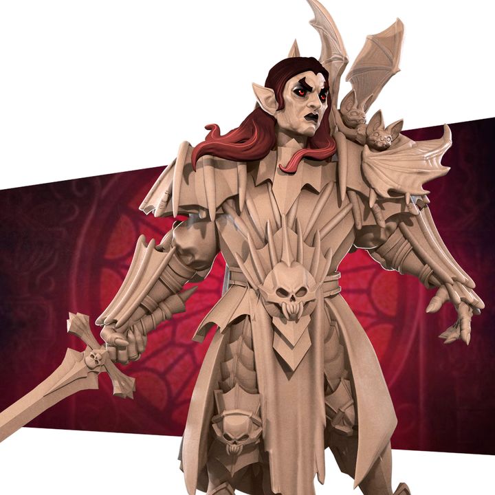 3D Printable Vampire Necromancer (2 Versions) by Bite the Bullet