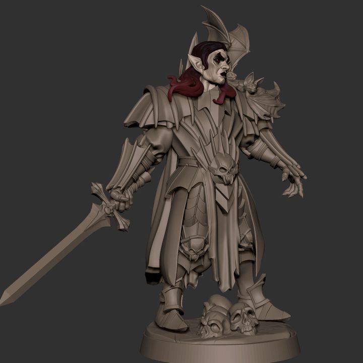3D Printable Vampire Necromancer (2 Versions) by Bite the Bullet