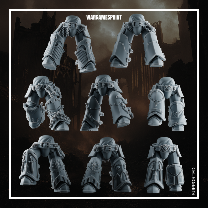 3D Printable LEGS HEAVY GUARDS BLACK KNIGHT [SUPPORTED] by Mael