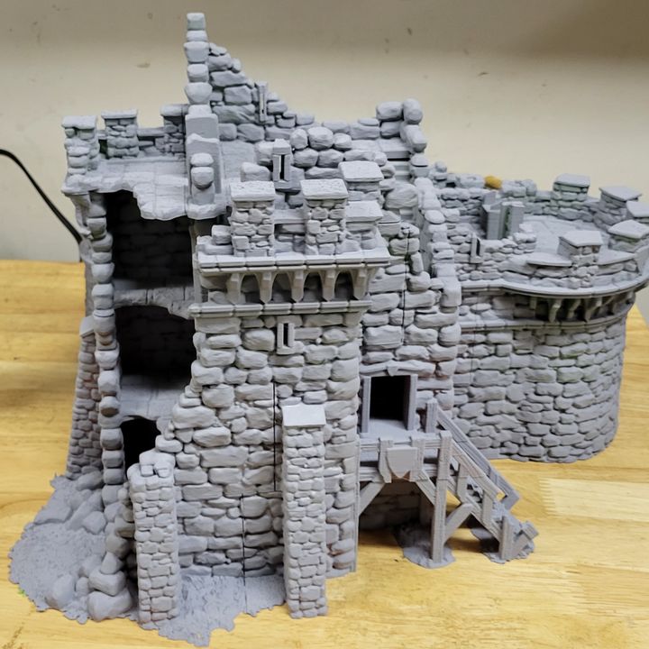 3D Print of Dark Realms - Castle Argent - Ruined Keep by SwankySpud