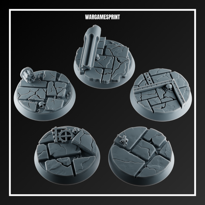 3D Printable BASES 32MM [SUPPORTED] by Mael