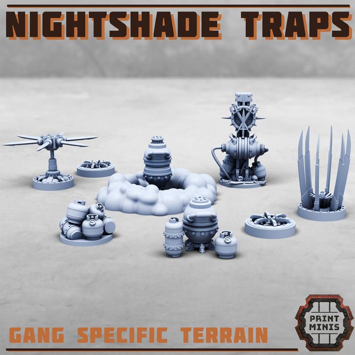 3D Printable Bitter Nightshade Gang Traps by Print Minis