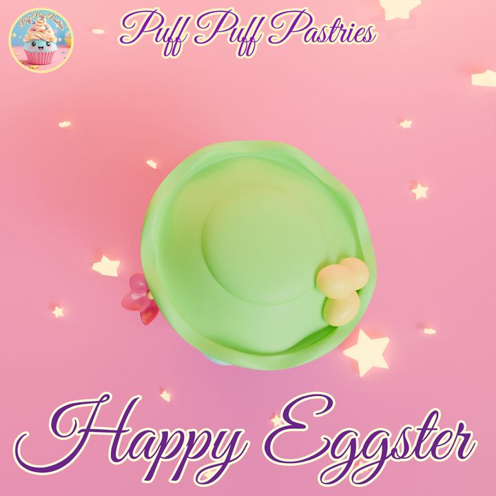 3D Printable Kawaii Happy Eggster Easter Egg by Puff Puff Pastries