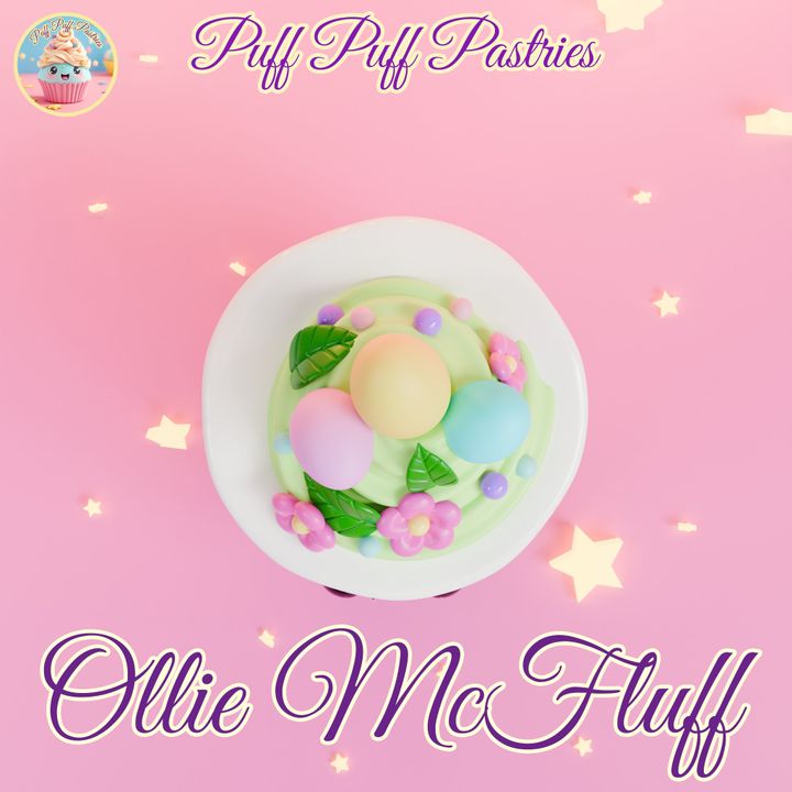 3D Printable Easter Kawaii Ollie McFluff Cupcake by Puff Puff Pastries
