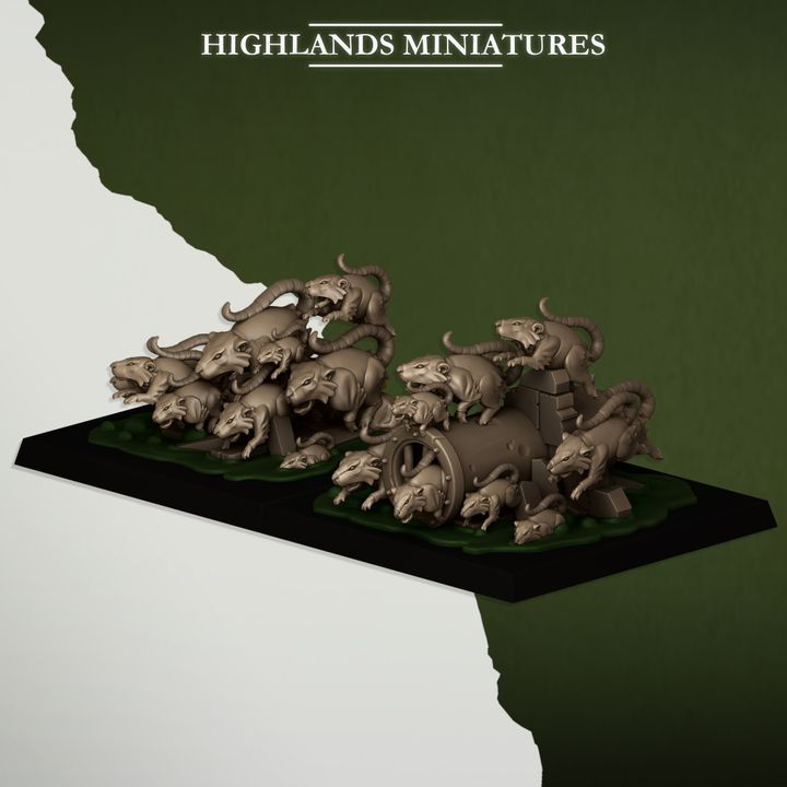 3D Printable Rat Swarm - Highlands Miniatures by Highlands Miniatures