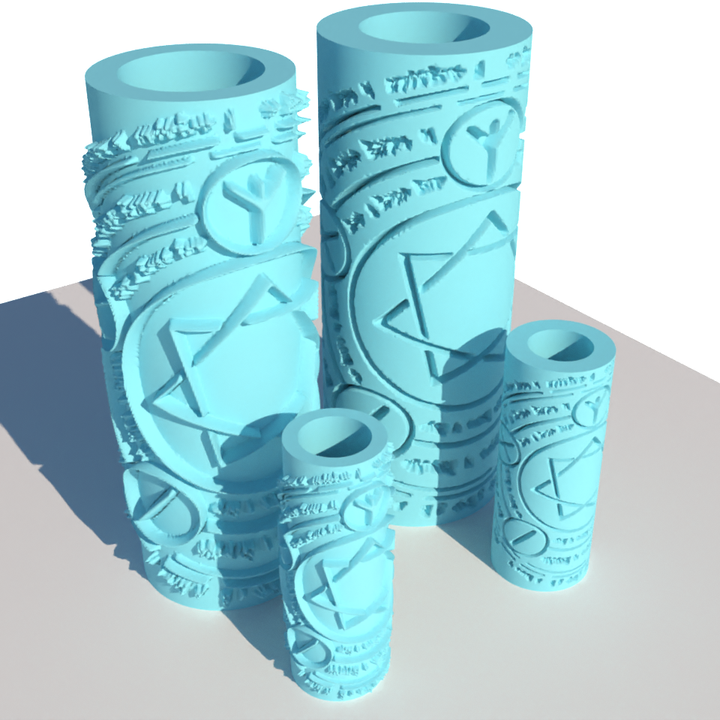 3D Printable Texture Roller - Runes A by Terrain Trove