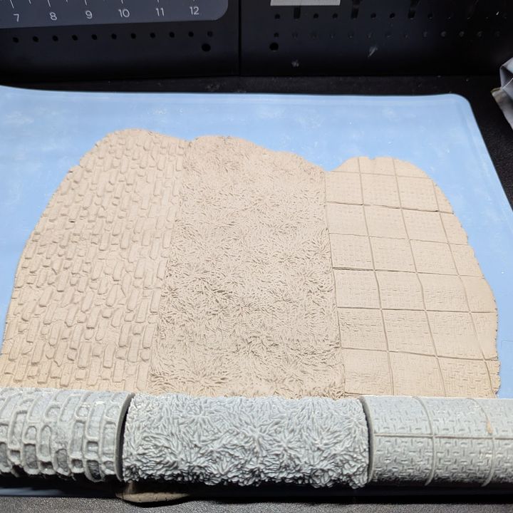 3D Printable Texture Roller - Temple Tile A by Terrain Trove