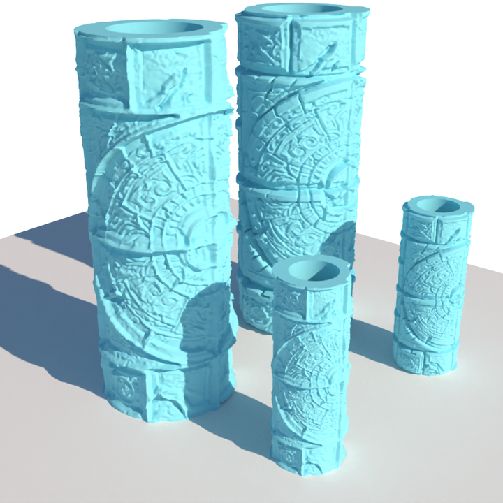 3D Printable Texture Roller - Temple Tile A by Terrain Trove