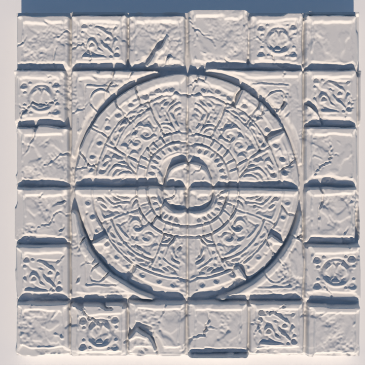 3D Printable Texture Roller - Temple Tile A by Terrain Trove
