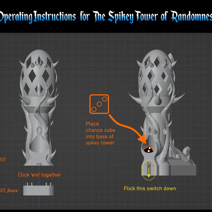 3D Printable The Spikey Tower of Randomness by Adam Freeman