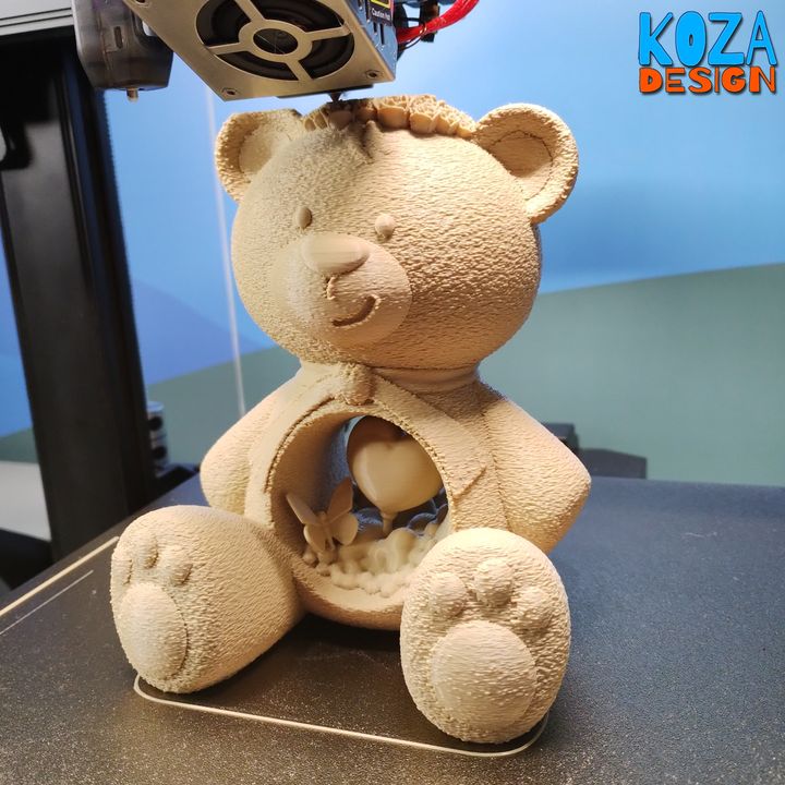 3D Printable Valentines Teddy Bear by Koza Design