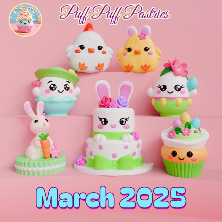 3D Printable Easter Kawaii March 2025 Tribe Release Chibi by Puff Puff ...