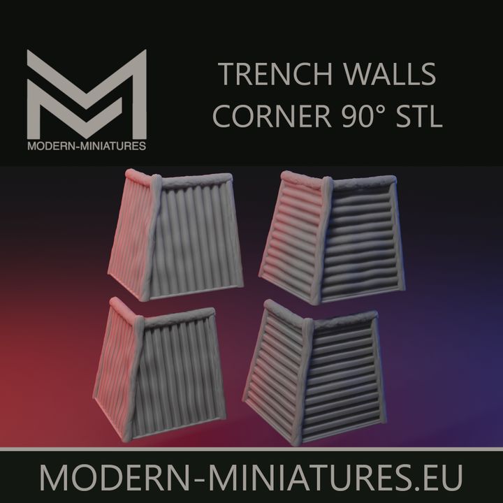 3D Printable Modular Trench wall bundle 27 pcs. Modular Trench for ...