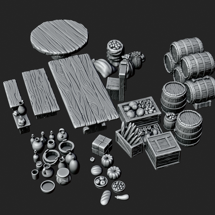 3D Printable Tavern Furniture – Set for RPG & Diorama Scenes by SolGood ...