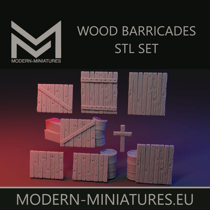 3D Printable Wood barricades for wargaming and trench crusades. by ...