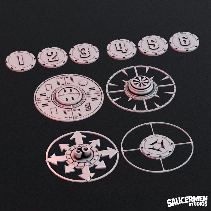 3D Printable Kill Team Objective Markers – Pack one by Saucermen Studios