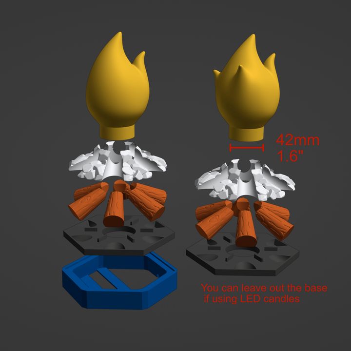 3D Printable Campfire table lamp by UncleRay3Dprint