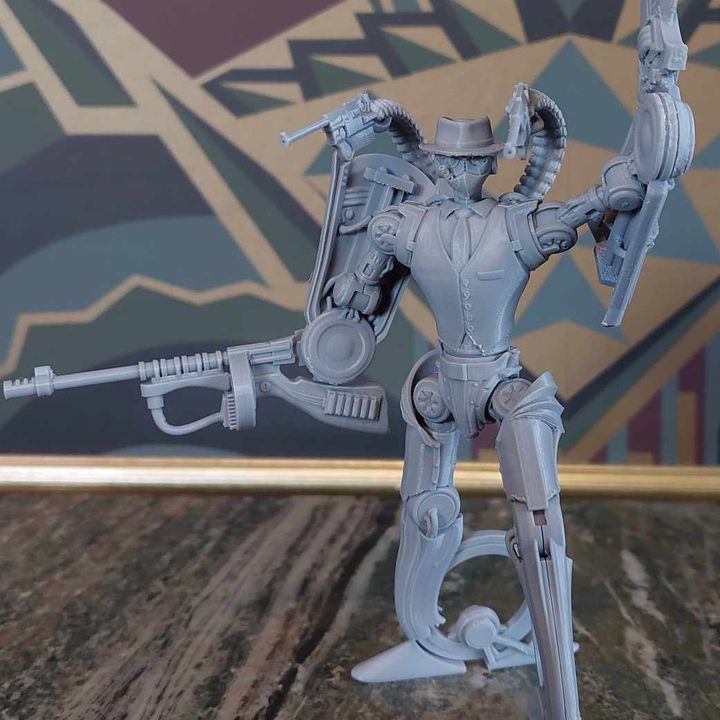 3D Printable Mafia Robot by SteamHunks